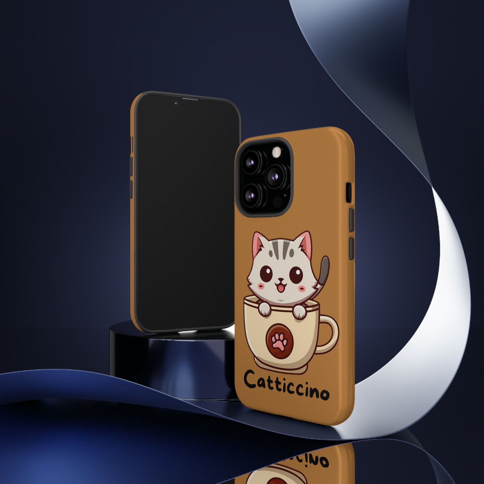 Phone Case Catticcino, Coffee and Cats Phone Case, Kawaii Cat Phone ...