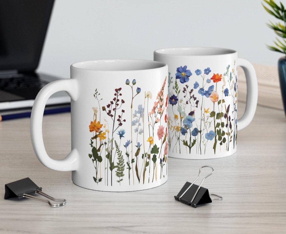 Coffee Mug Boho Wildflowers, 11oz - Etsy