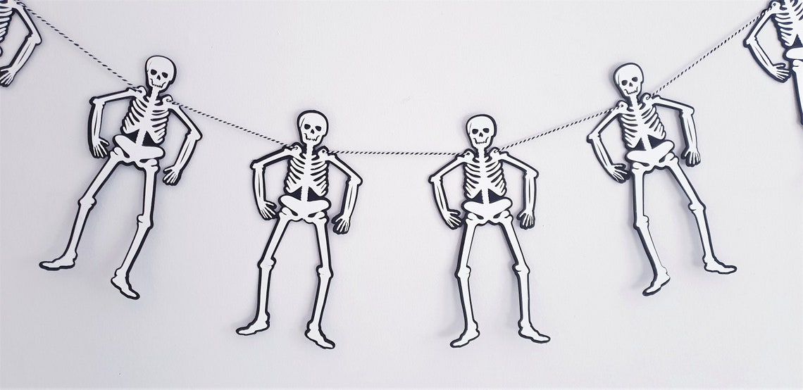 Halloween Banner skeleton Garland halloween Decor Skeleton | Etsy UK