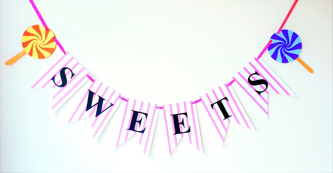 Sweets Banner Sweet Cart Banner Sweet Bar Banner Pink - Etsy UK
