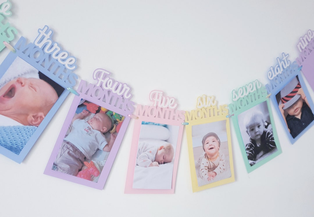 Baby Milestone Banner Rainbow Pastel Milestone Banner First Birthday ...