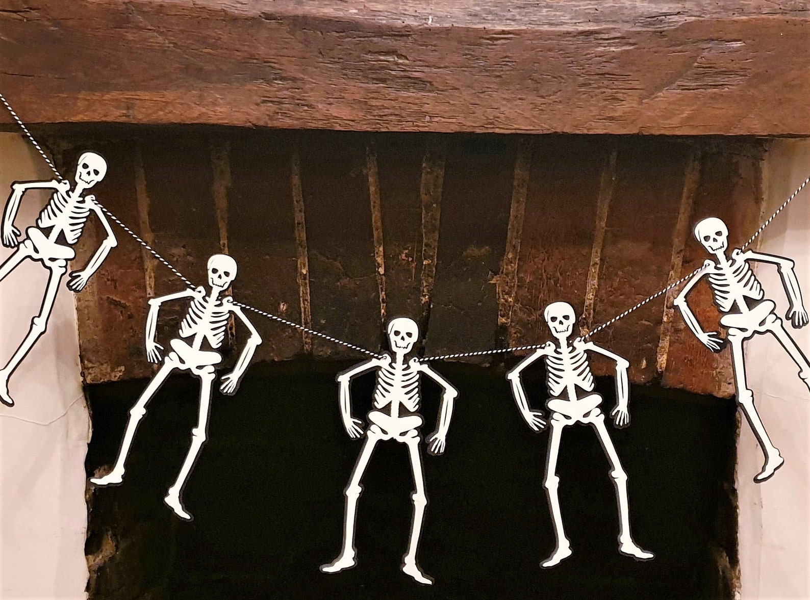 Halloween Banner -skeleton Garland -halloween Decor - Skeleton Bunting ...