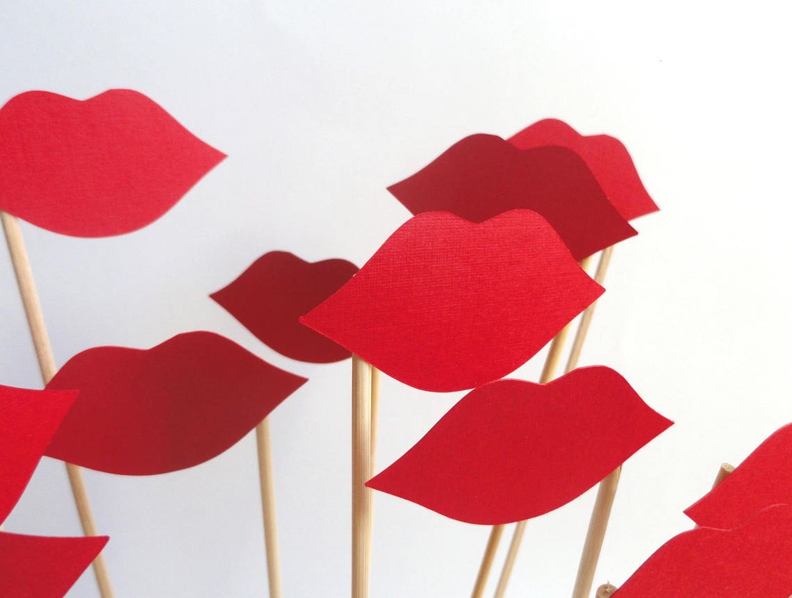 Photobooth sur commande lot de 15 bouches rouges ou de 10 - Etsy France