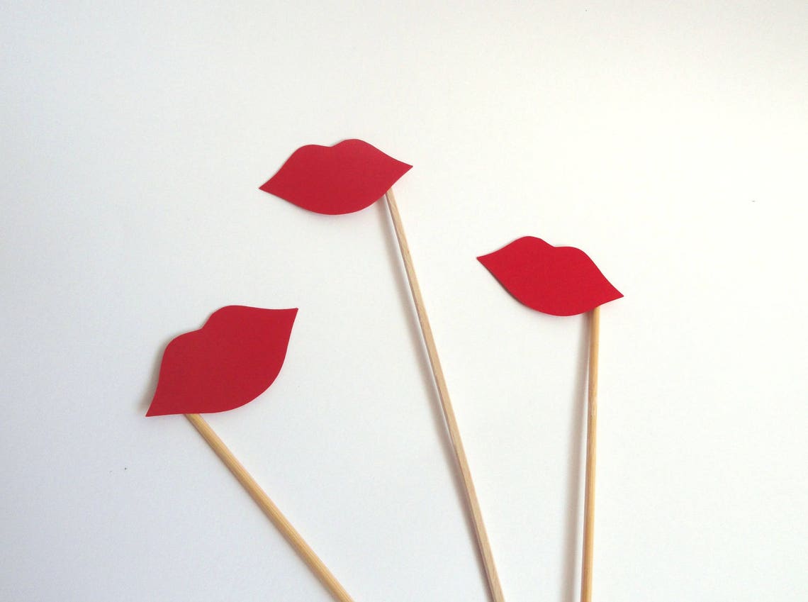 Photobooth sur commande lot de 15 bouches rouges ou de 10 - Etsy France