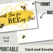 Printable Bumble Bee Thank You Card With Envelope, Digital Instant ...