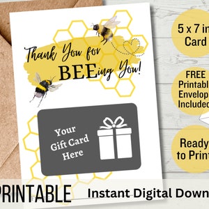 Bumble Bee Gift Card Holder Printable, Printable Cards Thank You With ...