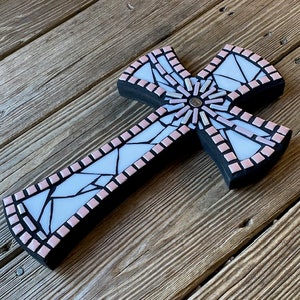 Mosaic Wall Cross Mixed Media Cross Religious Cross Pink - Etsy
