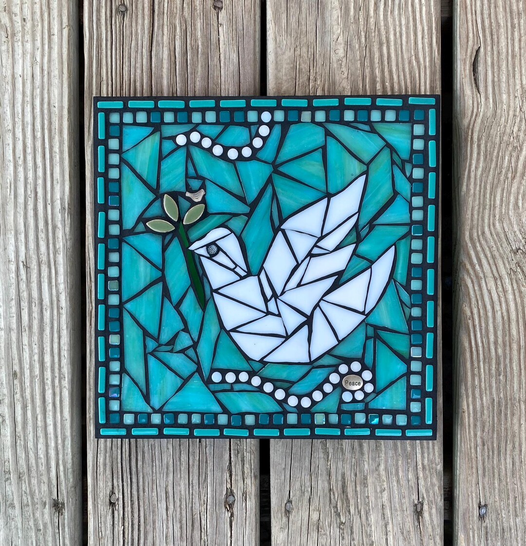 Peace Dove Design, Stained Glass Mosaic Wall Hanging, Dove of Peace, 10 ...