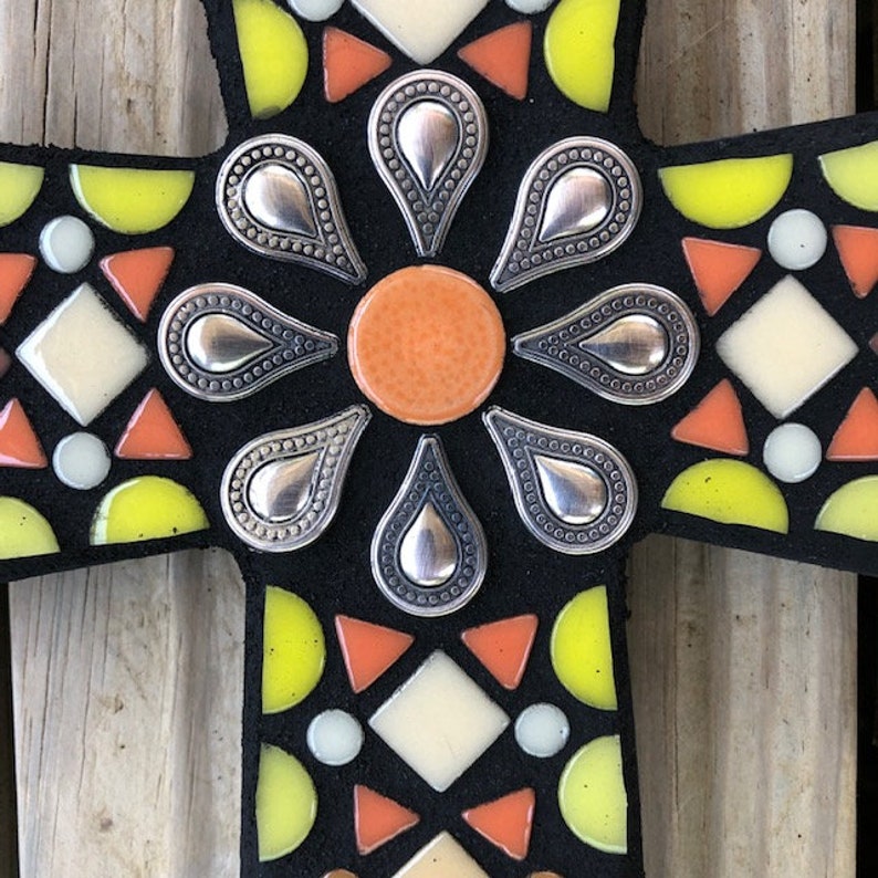 Mosaic Wall Cross Mixed Media Cross Religious Cross Warm | Etsy