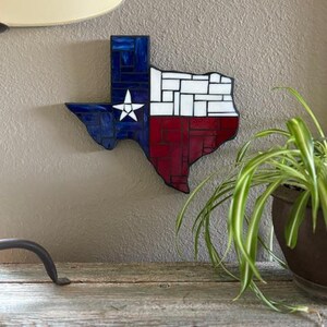 Texas Mosaic Plaque, Texas Flag, State of Texas, Stained Glass Mosaic ...