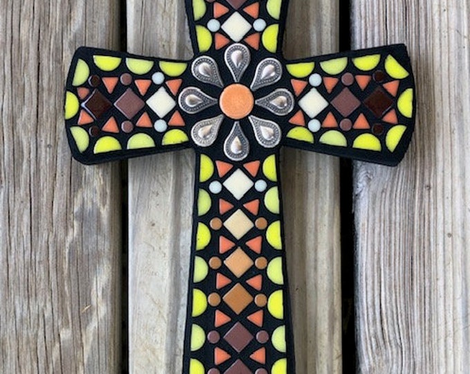 Mosaic Wall Cross Mixed Media Cross Religious Cross Warm - Etsy