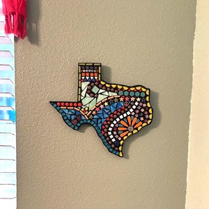 Texas Mosaic Plaque, State of Texas, Glass and Ceramic Tiles, Wall ...