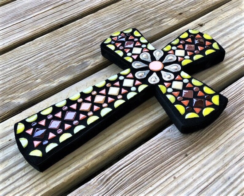 Mosaic Wall Cross Mixed Media Cross Religious Cross Warm | Etsy