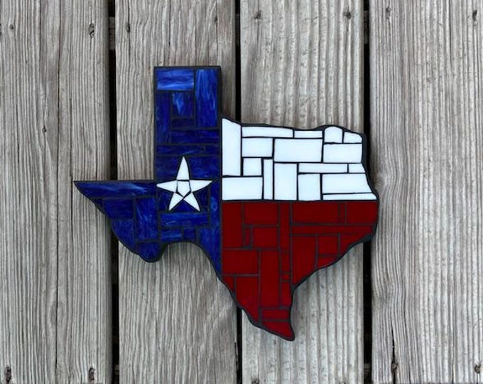 Texas Mosaic Plaque, Texas Flag, State of Texas, Stained Glass Mosaic ...