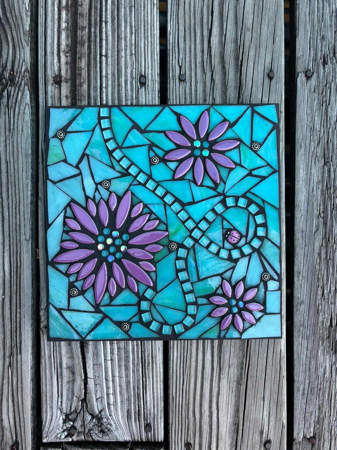 Flower Power Stained Glass Mosaic, Ceramic/stained Glass Flowers ...