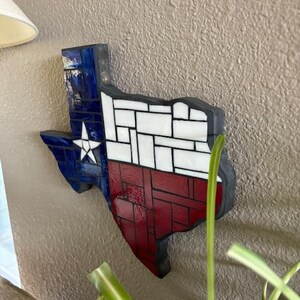 Texas Mosaic Plaque, Texas Flag, State of Texas, Stained Glass Mosaic ...