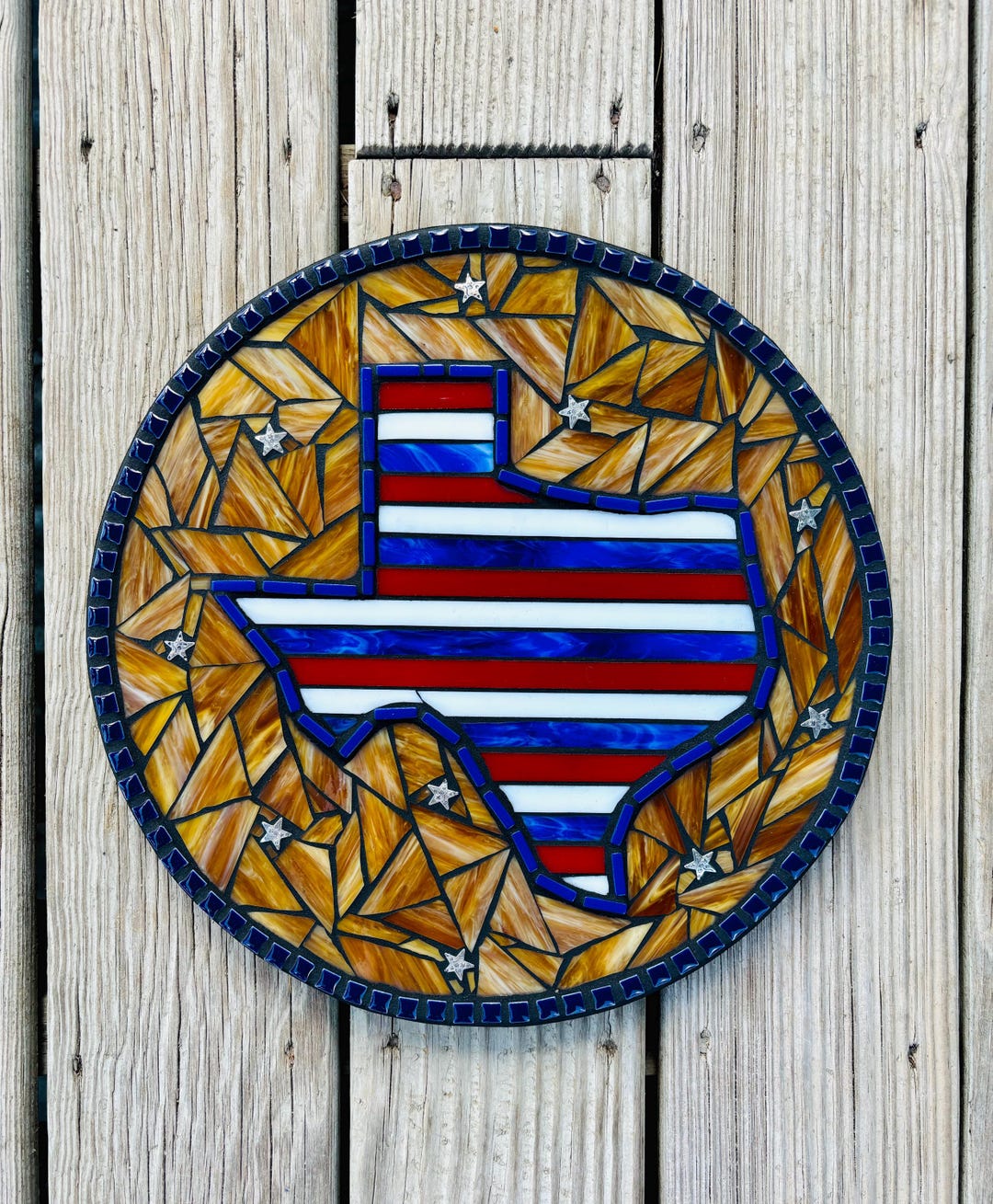 Texas Stained Glass Mosaic Wall Hanging, Lone Star State, Indoor Art ...