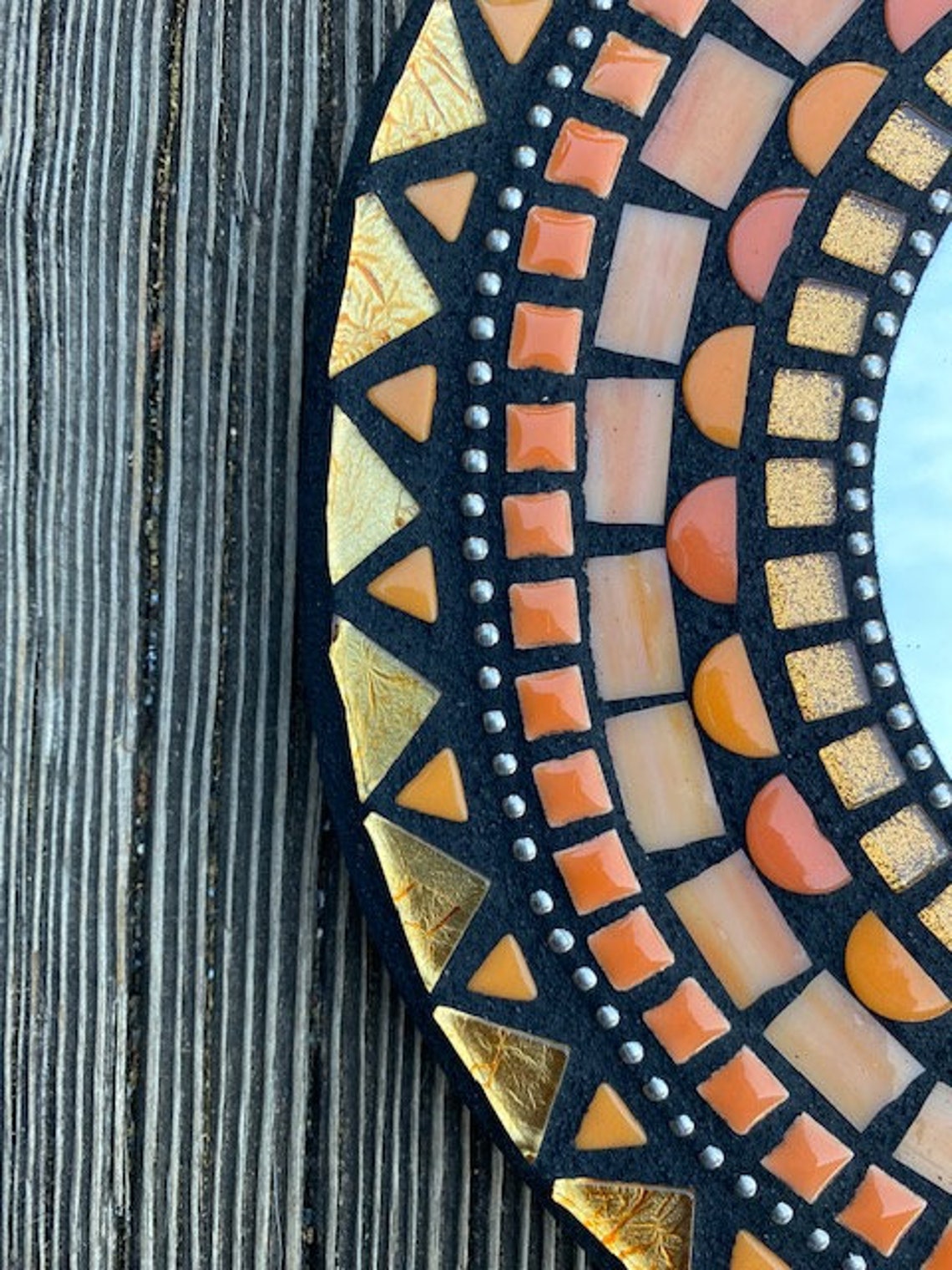 Stained Glass Mirror Mixed Media Mirror Round Mirror Mosaic - Etsy