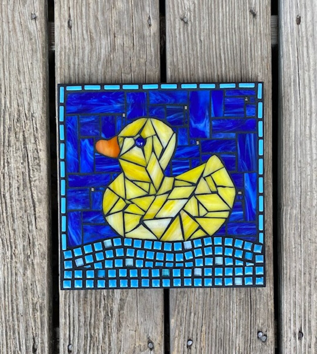 Rubber Ducky Stained Glass Mosaic, Mixed Media Wall Hanging, Gift for ...
