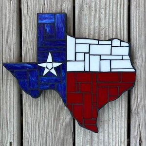 Texas Mosaic Plaque, Texas Flag, State of Texas, Stained Glass Mosaic ...