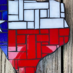 Texas Mosaic Plaque, State of Texas, Stained Glass Mosaic, Wall Hanging ...