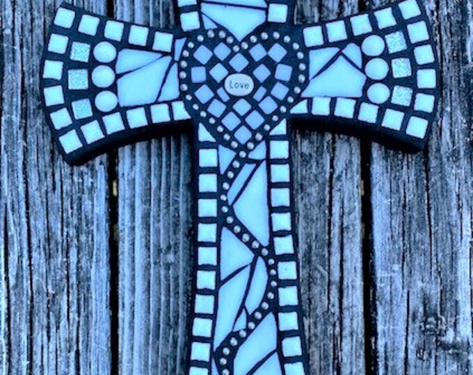 Mosaic Wall Cross, Mixed Media Cross, Religious Gift, One of a Kind ...