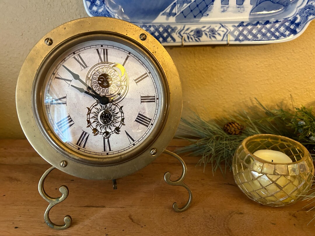 Vintage Clock, Mantel Clock, Desk Clock, Vintage Wood Clock, Vintage ...