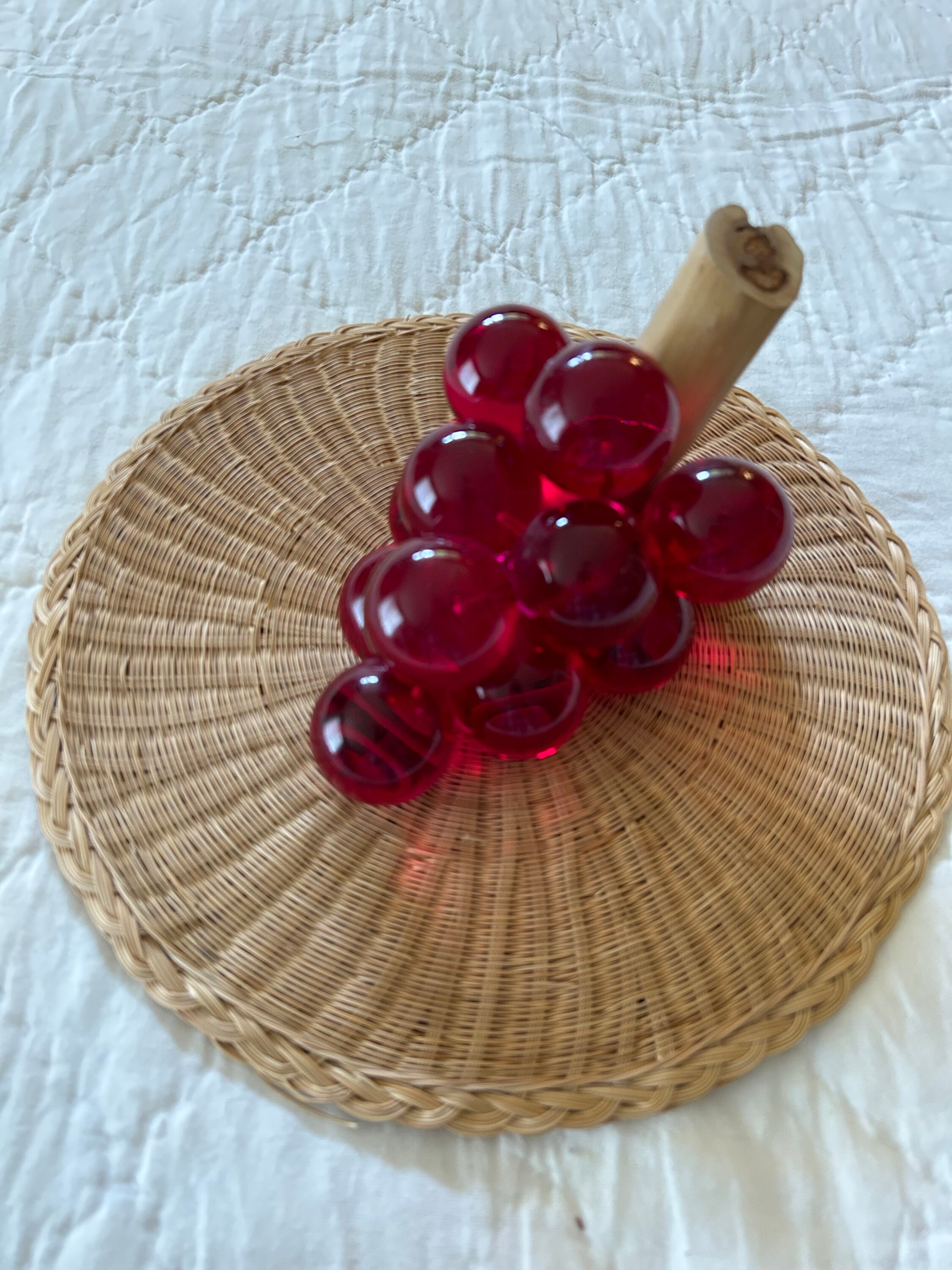 MCM Vintage Lucite Grape Cluster, Red Lucite Grapes, Mid-century Lucite ...