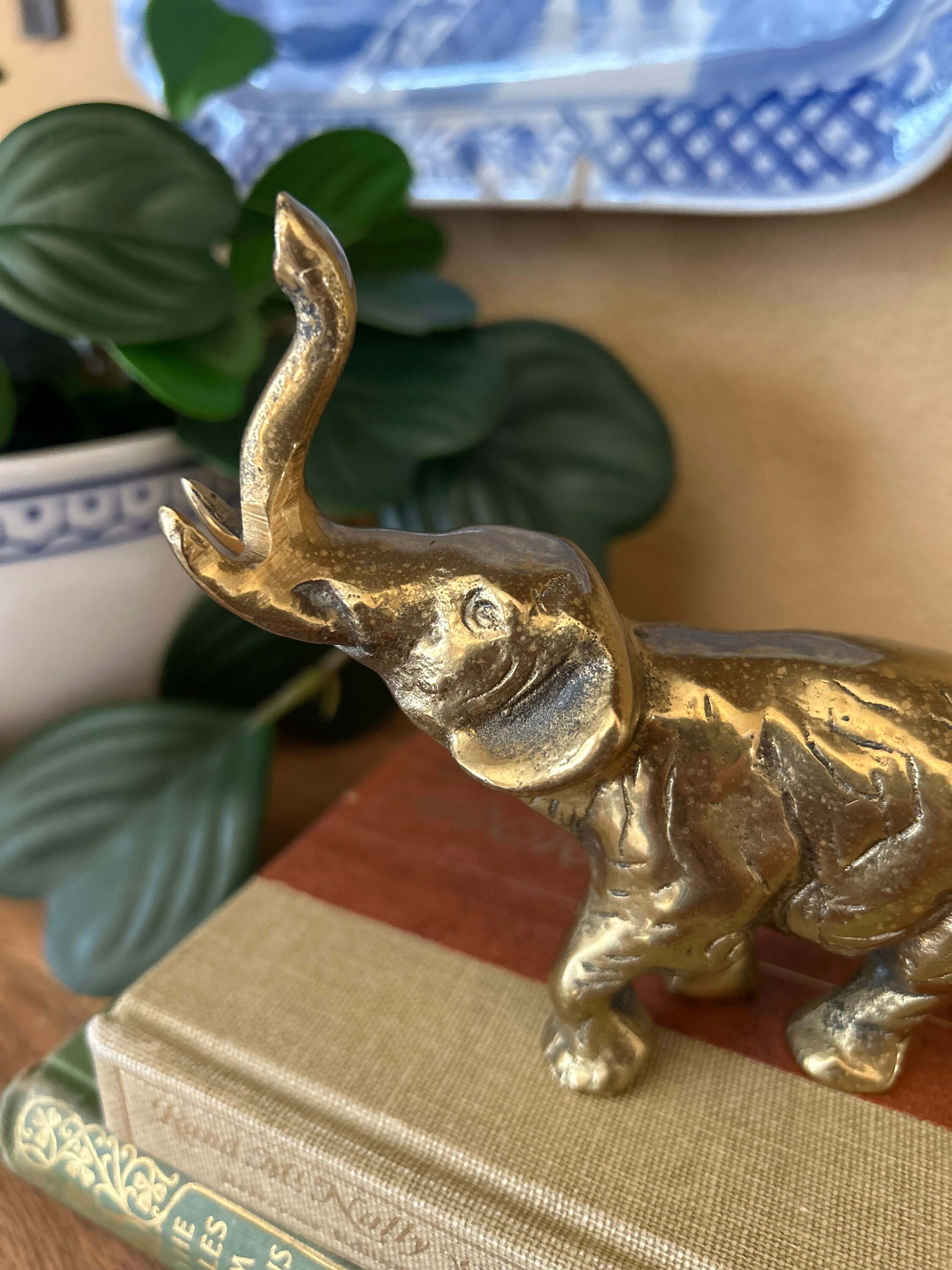 Vintage Solid Brass Elephant Figurine, Brass Elephant, Vintage Gold ...