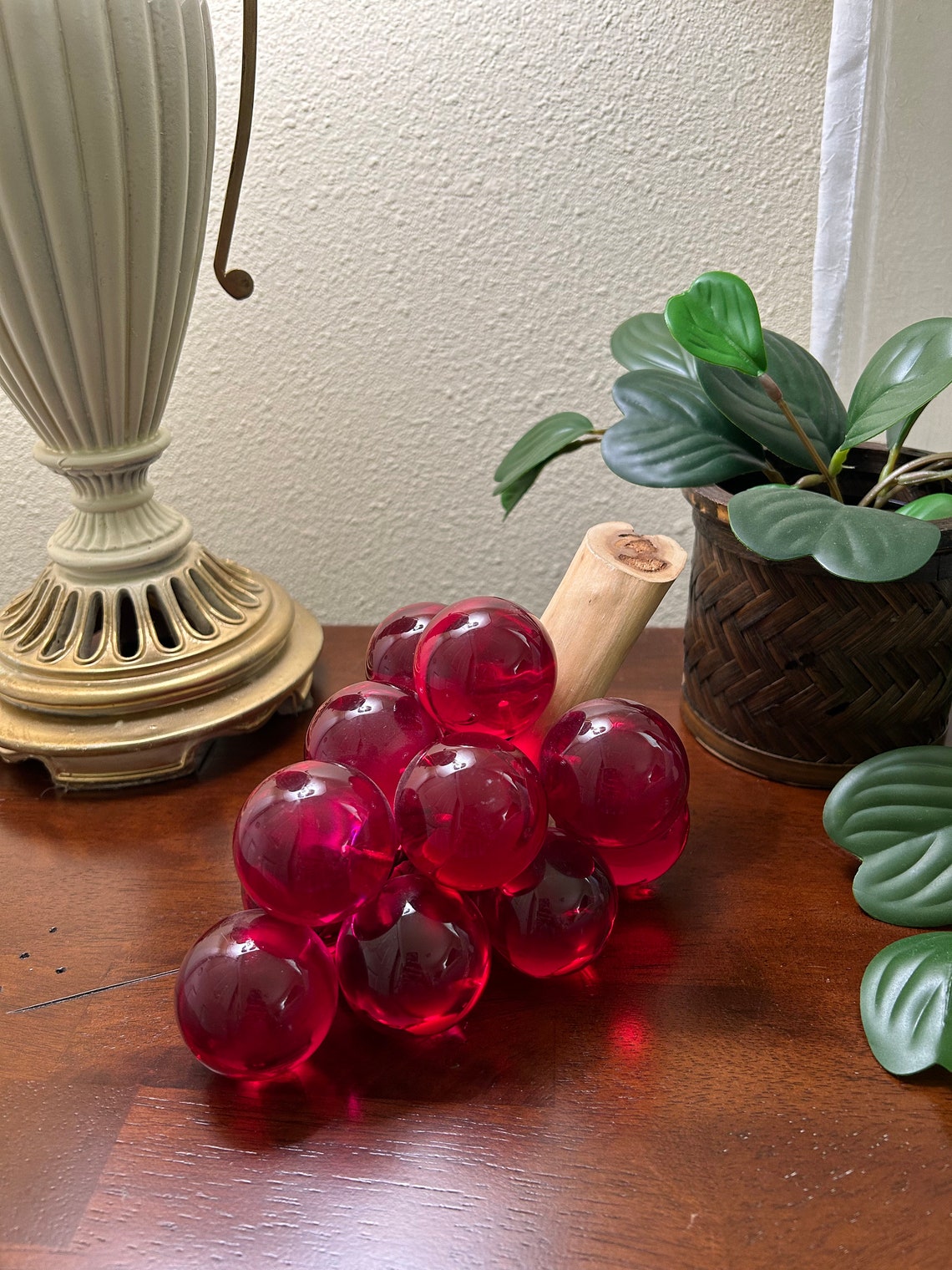 MCM Vintage Lucite Grape Cluster Red Lucite Grapes - Etsy