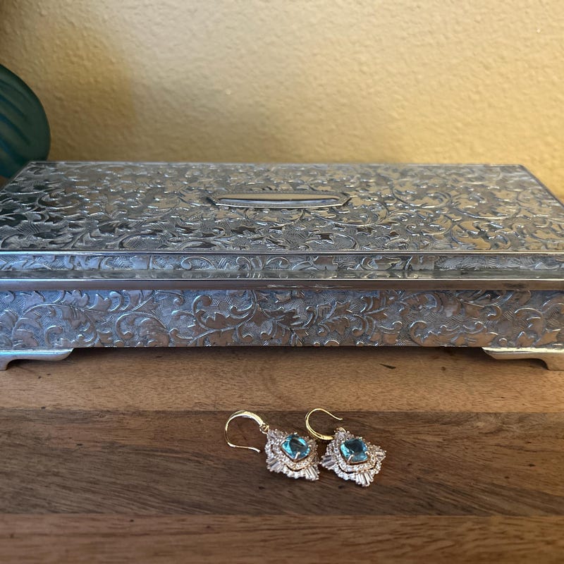 Silver Plate Jewelry Box - Etsy