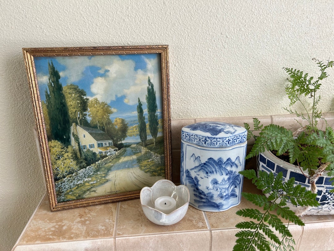 Vintage Framed Prints, Vintage Landscape, Antique Art Print, Gold ...