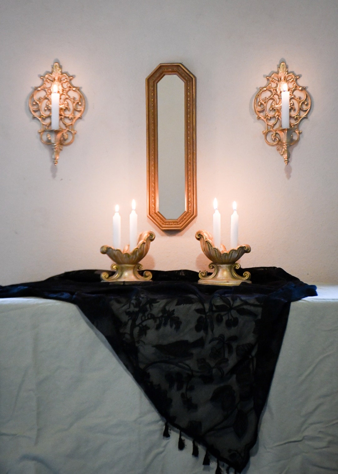 Vintage Gold Mirror, Vintage Mirror, Moody Mirror, Gold Mirror, Moody ...