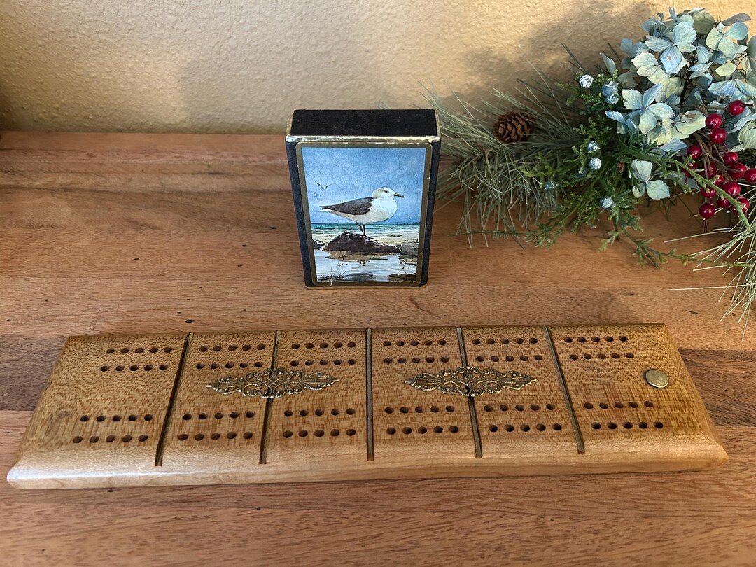 Vintage Wood Cribbage Board, Congress Cards Vintage Games, Game Night ...