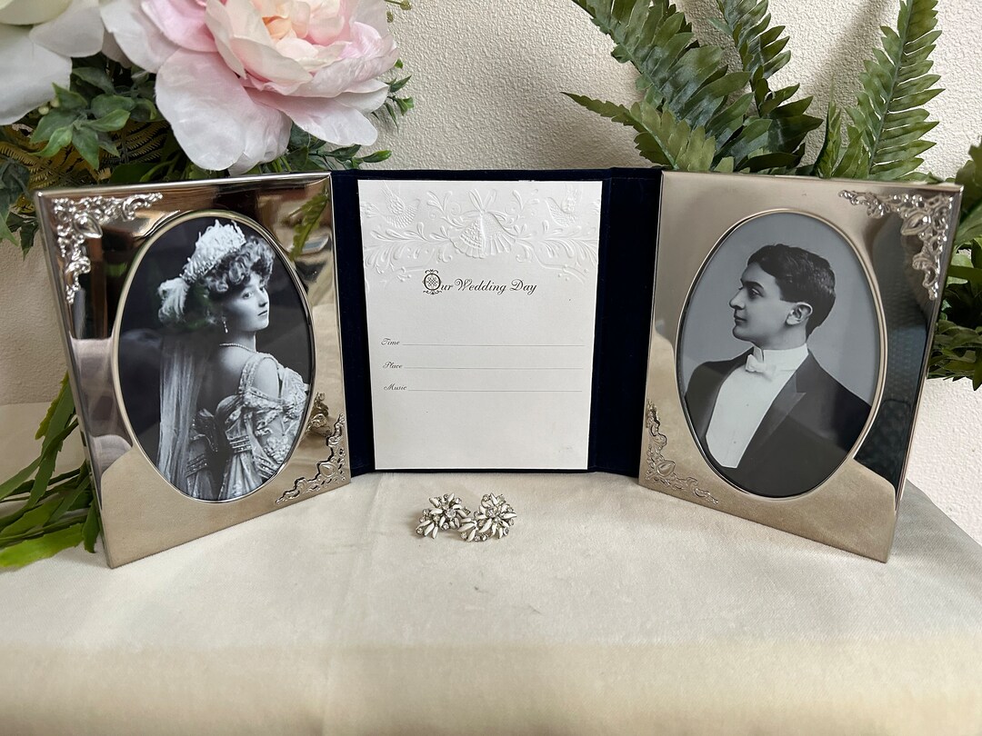 Vintage Silver Frame, Wedding Frame for Two Photos, Vintage, Vintage ...