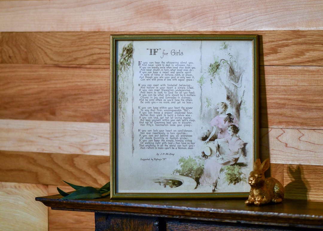 Vintage Framed Poem Print: Art Nouveau, Gold Frame, Girls Room Decor - Etsy