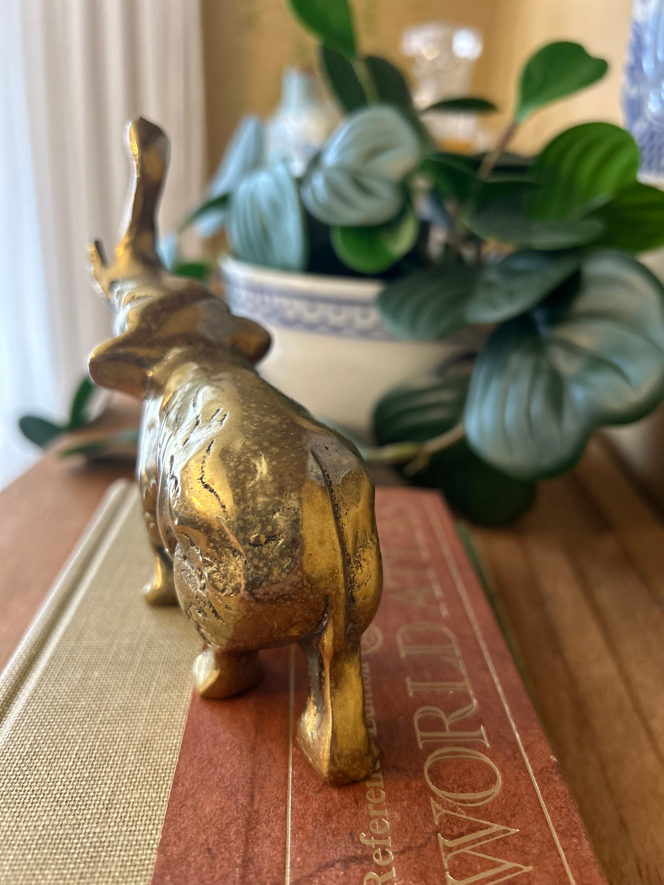 Vintage Solid Brass Elephant Figurine, Brass Elephant, Vintage Gold ...