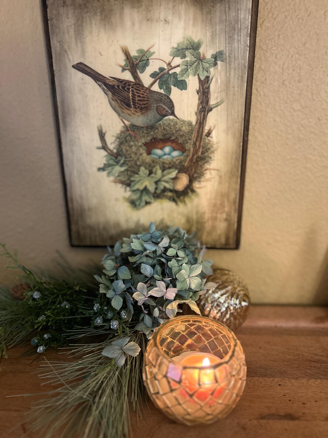 Vintage Decoupaged John Murr Bird Print on Wood Plaque Wall Hanging ...