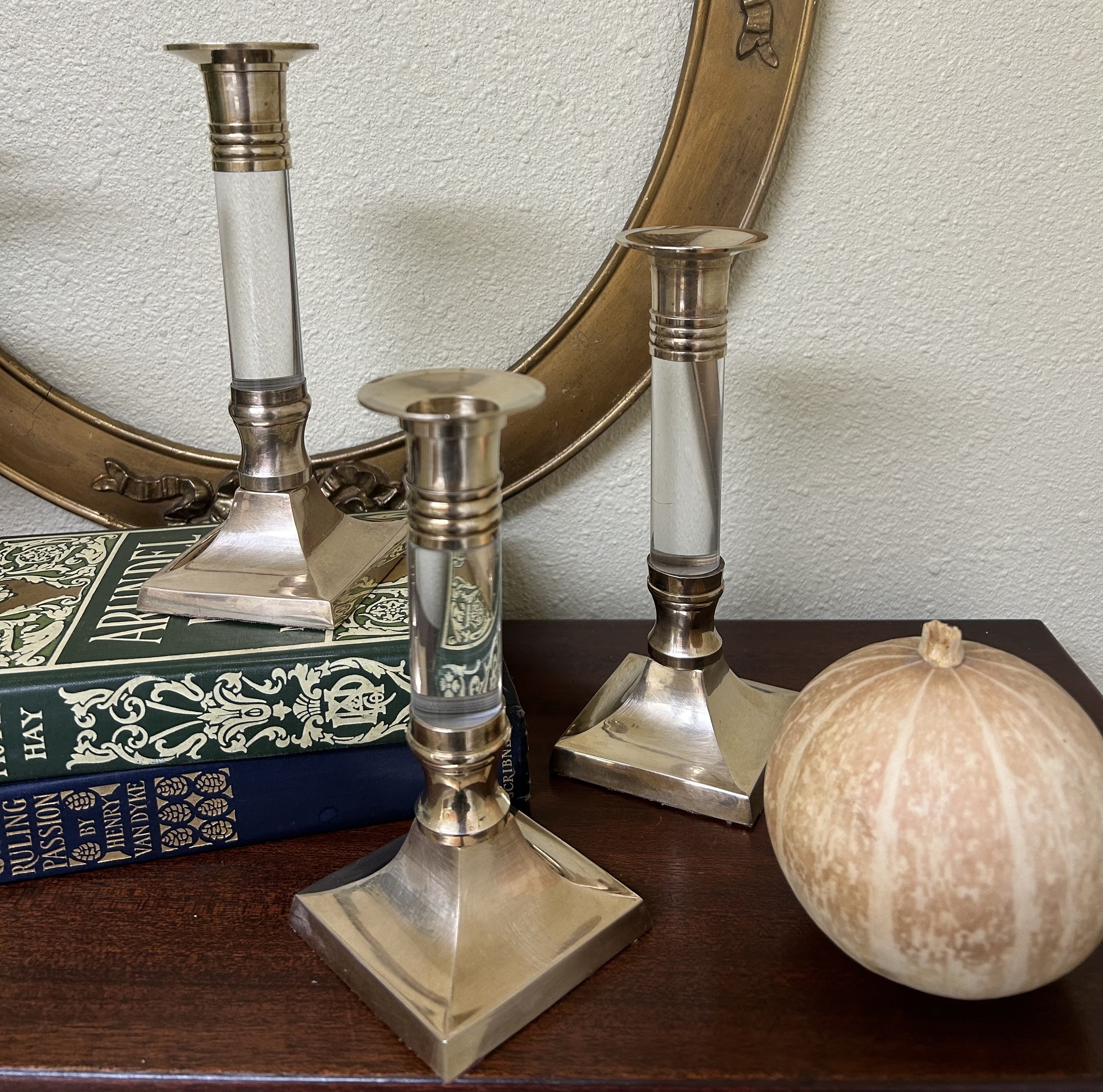 Brass and Lucite Vintage MCM Candlesticks Vintage Brass MCM - Etsy