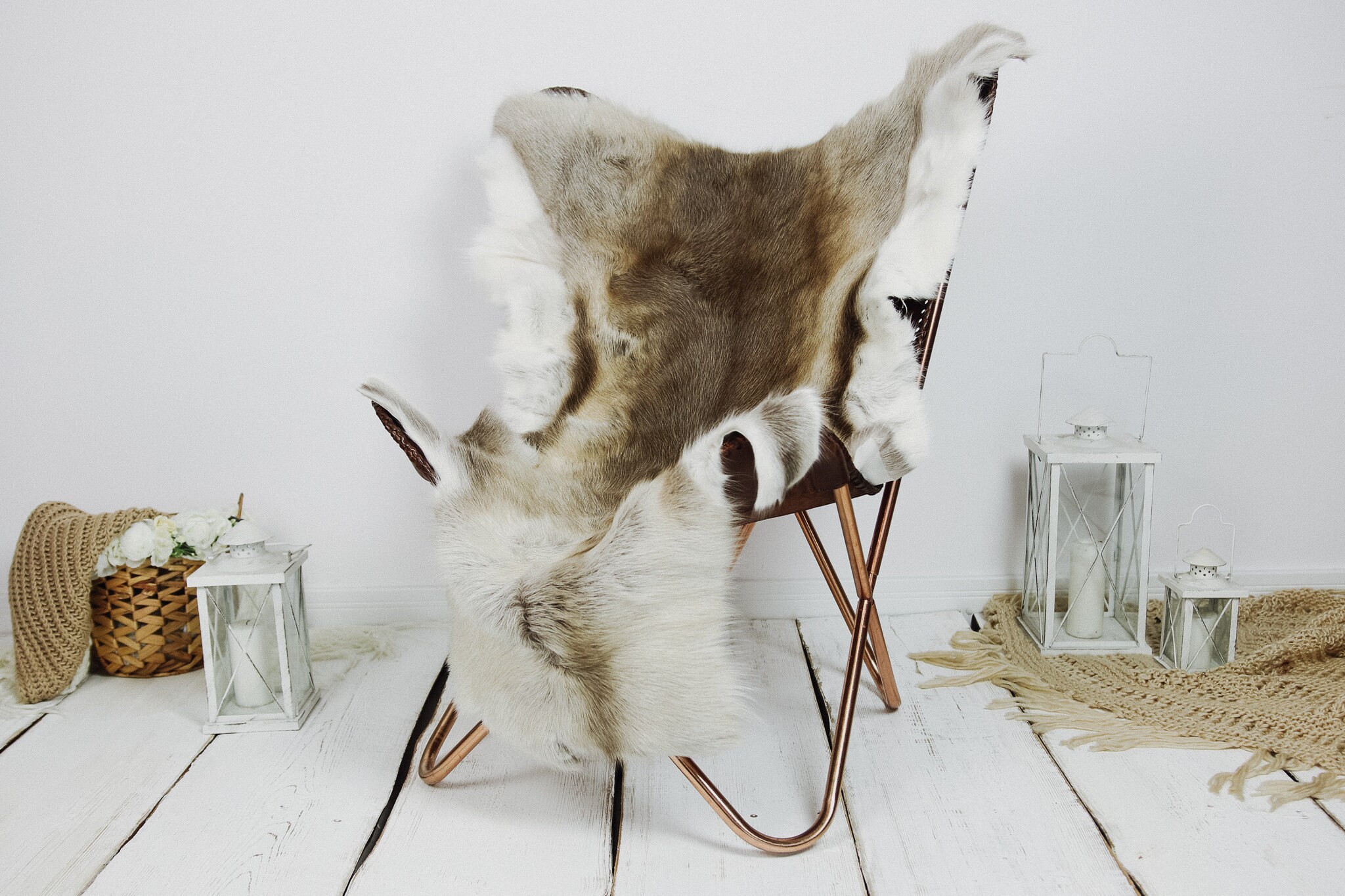 Reindeer Hide | Reindeer Rug | Reindeer Skin | Throw XXL EXTRA LARGE ...