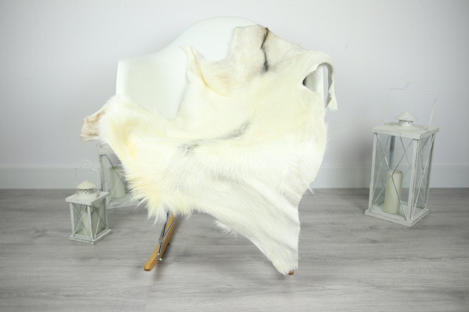 Natural real Goatskin rug, Goat Hide Goat Rug Ivory #Goat9