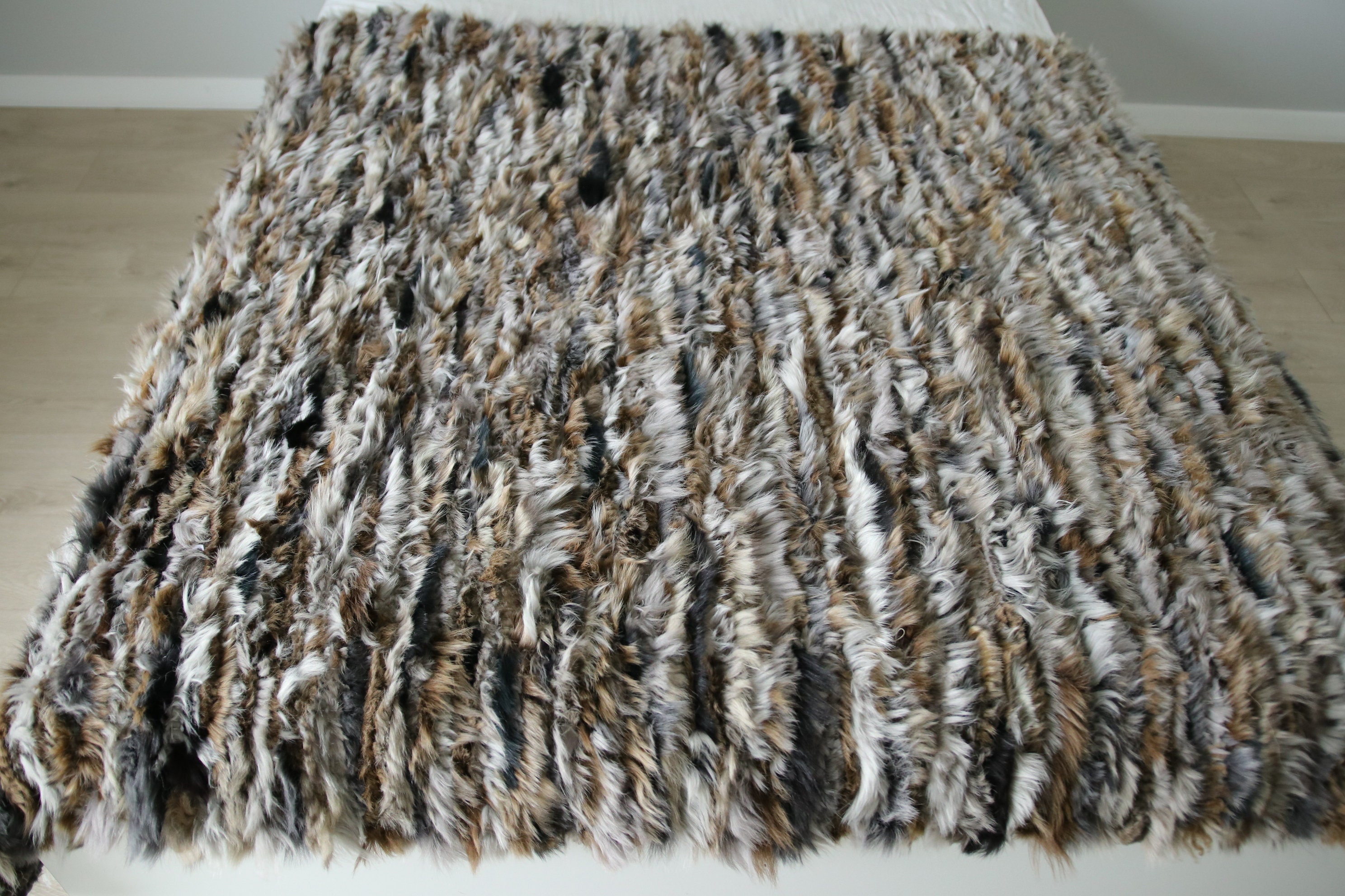 Exclusive Genuine Unique WOVEN Lamb Sheepskin, Lambskin Rug, Pelt ...