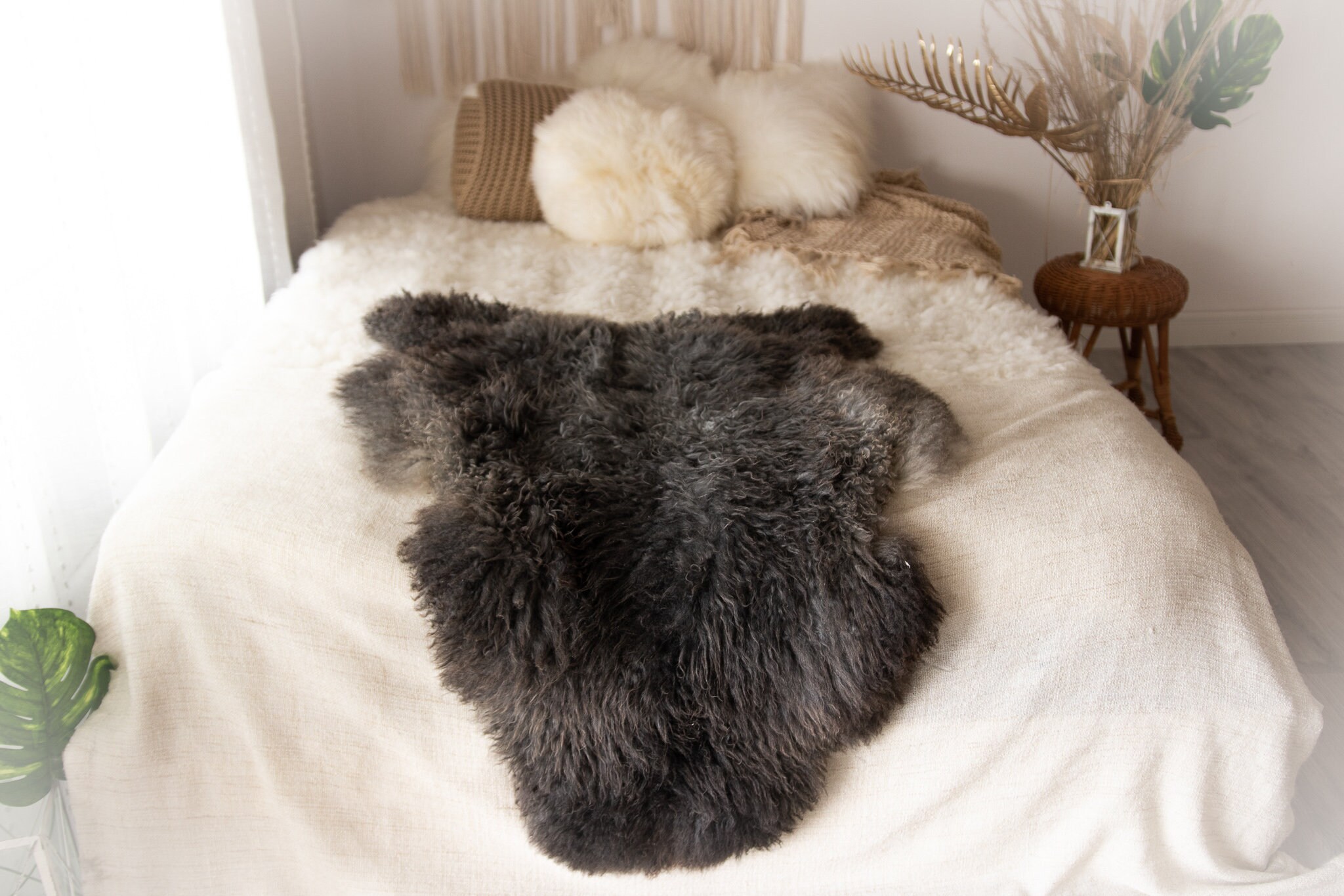 Real Sheepskin Rug Genuine Rare Gotland Sheepskin Rus Curly | Etsy
