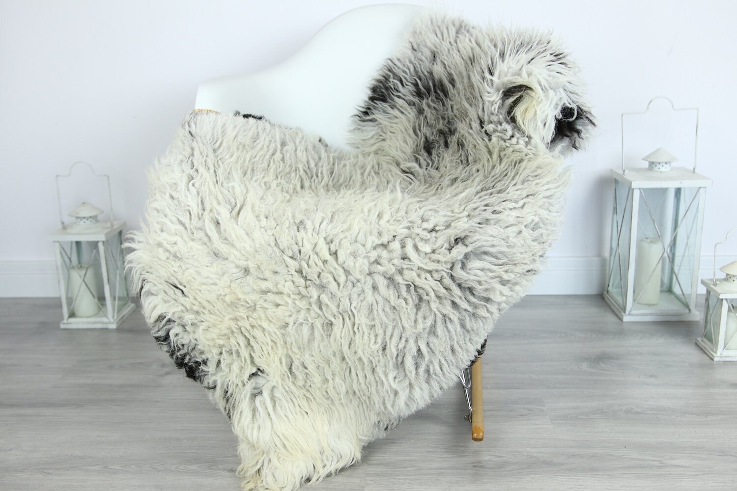 Organic Curly Sheepskin Rug, Real Sheepskin Rug, Gute Sheepskin, Gray ...