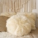Sheepskin Fur Pillow Real Fur Pillow Round Fur Pillow Round - Etsy