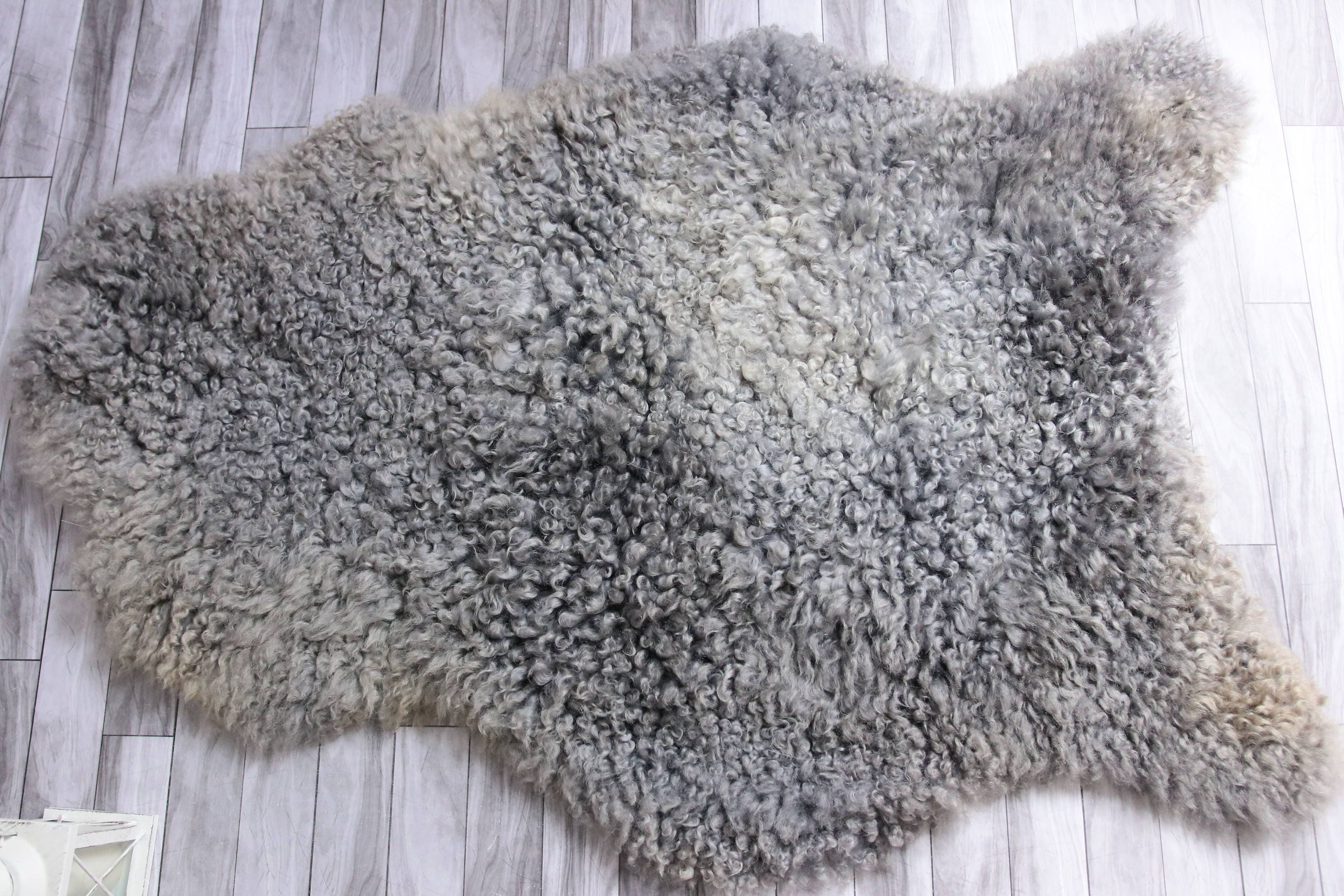 Genuine Rare Gotland Sheepskin Rug - Curly Fur Rug - Natural Sheepskin ...
