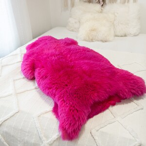 Genuine Natural Amarant Pink Sheepskin Rug Sheepskin Throw Scandinavian ...