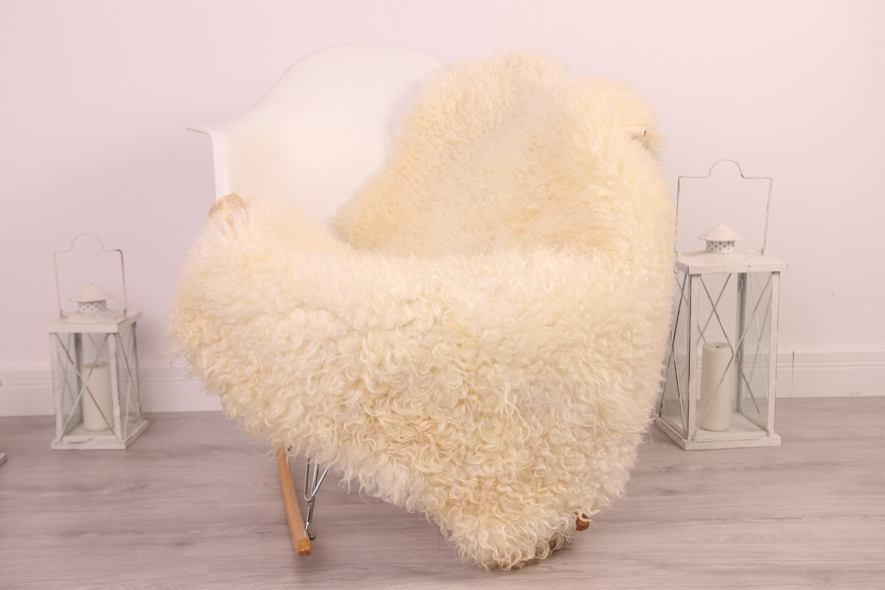 Real Sheepskin Rug Genuine Rare Gotland Sheepskin Rus - Curly Fur Rug ...