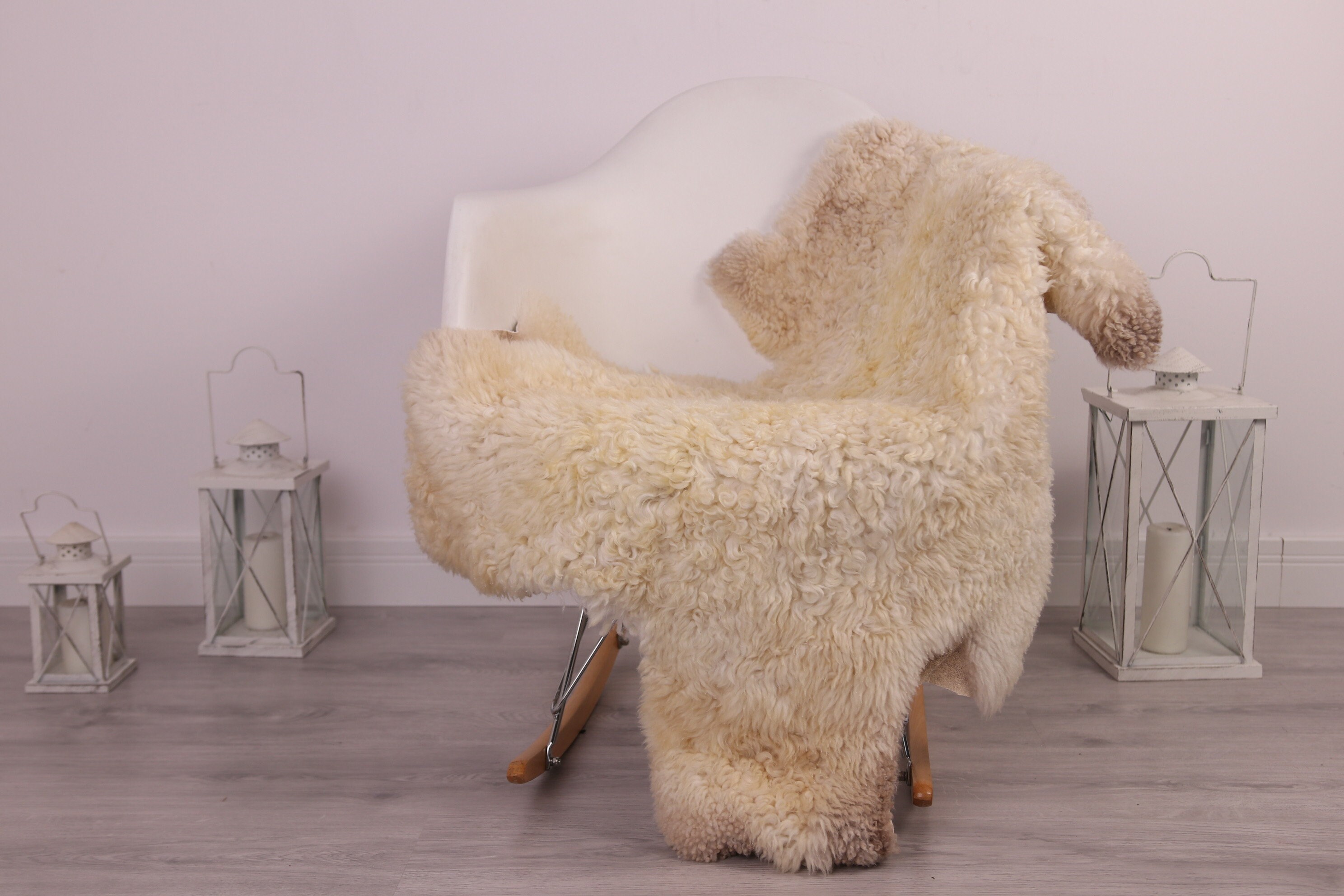 Real Sheepskin Rug Genuine Rare Gotland Sheepskin Rus - Curly Fur Rug ...