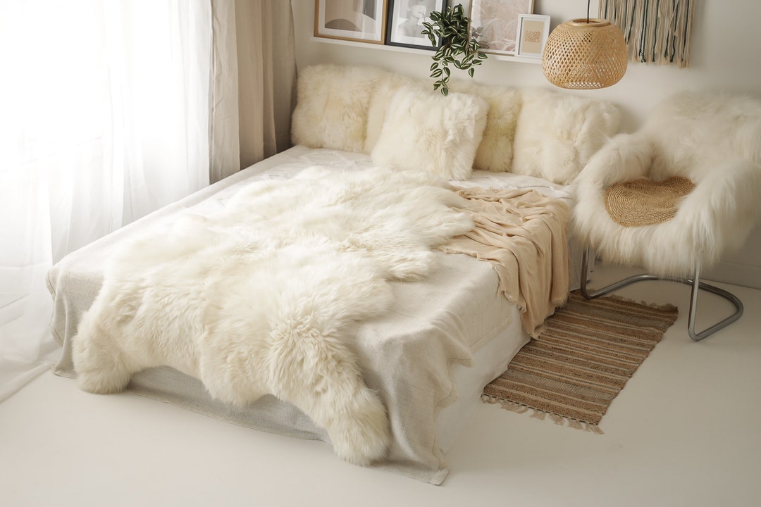 Bear Shape Real Fur Sheepskin Throw | Super Large | Sheepskin Rug ...